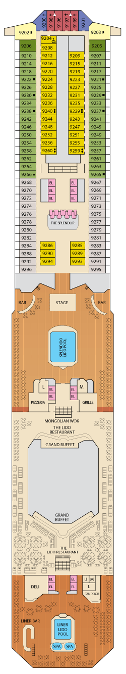 Balcony Cabin 9211 on Carnival Splendor, Category 8D