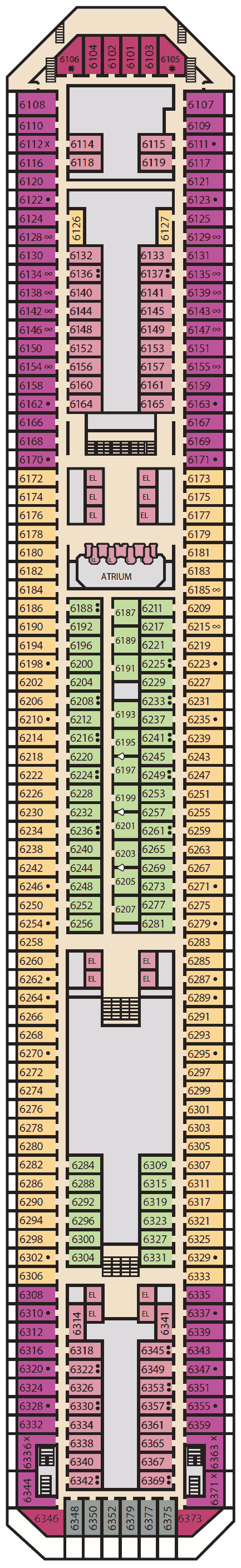 Inside Cabin 6104 on Carnival Sunshine, Category 4J